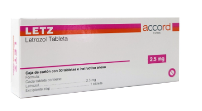 Letz LETROZOL 2.5mg. Envase con 30 Tabletas. Seco, manejable hasta 25°C ...