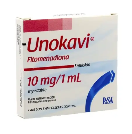 Unokavi Fitomenadiona Solución o Emulsión Inyectable Cada ampolleta ...
