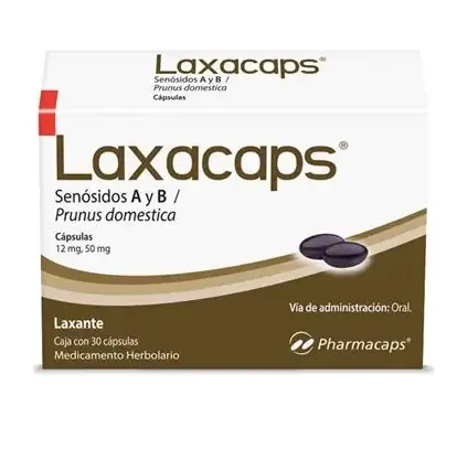 LAXACAPS c/30 CAPS. 12/50 MG. Senósidos A-B+Concentrado de Ciruela ...