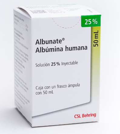 Seroalbúmina humana o albúmina humana. Solución Inyectable Cada envase ...