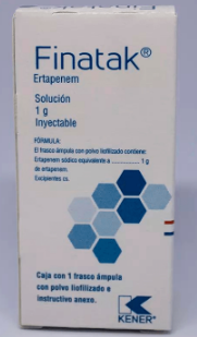 Ertapenem.(Finatak) Solución Inyectable Cada frasco ámpula con ...