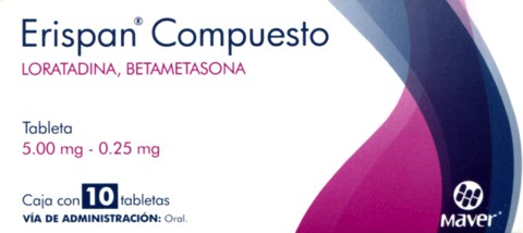 Erispan Compuesto c/10 tab 5/0.25 MG. Loratadina 5.0mg+Betametasona 0.25mg. | Medical Services