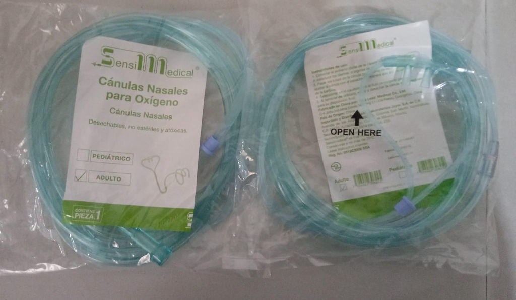 Canula nasal para suministro de oxígeno con tubo de conexión y cánula ...
