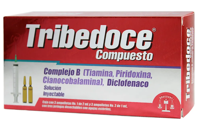 TRIBEDOCE Compuesto Sol. Iny. c/3 Dosis 100-100-5-75 MG/3 ML. y 3 Jgas ...