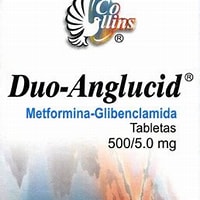 DUO-ANGLUCID c/30 TABS. 500/5.0 MG. Metformina+Glibenclamida 500/5mg ...