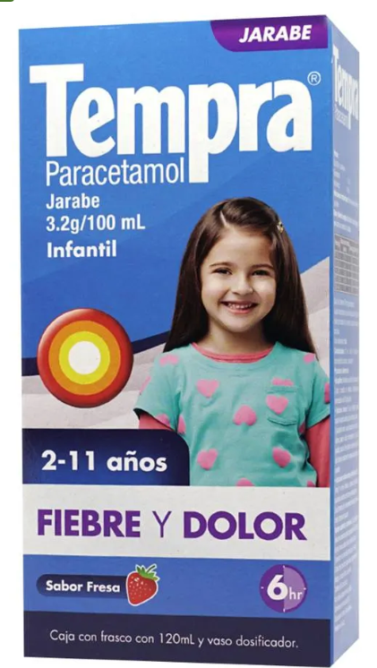 Tempra paracetamol Infantil 3.2 G Fiebre Y Dolor Jarabe 120 Ml ...