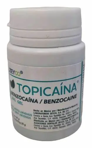 TOPICAINA BENZOCAINA GEL AL 20 % FRASCO CON 30G SABOR MENTA ZEYCO ...